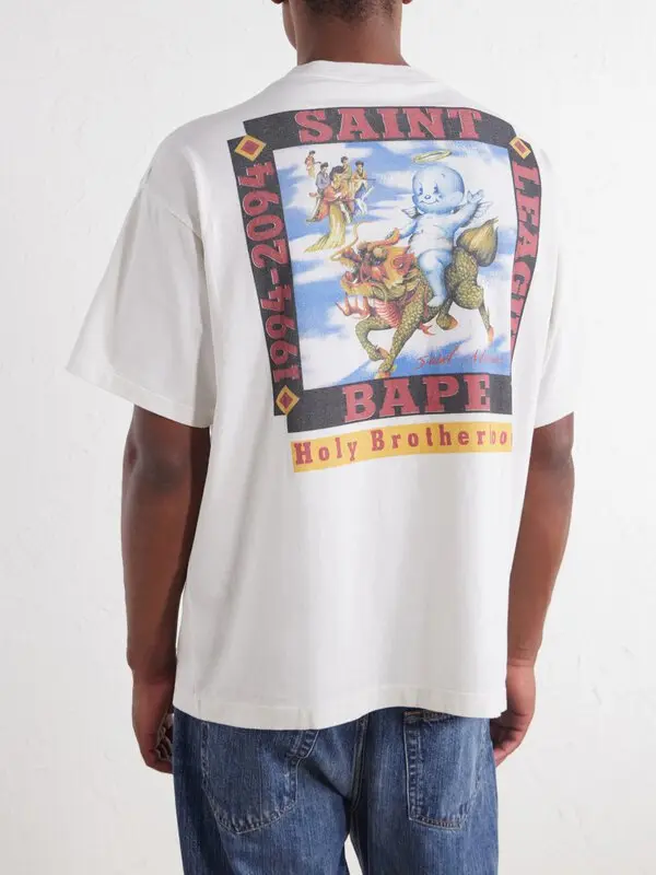 SAINT MXXXXXX Bape® Pool Printed Cotton-jersey T-shirt