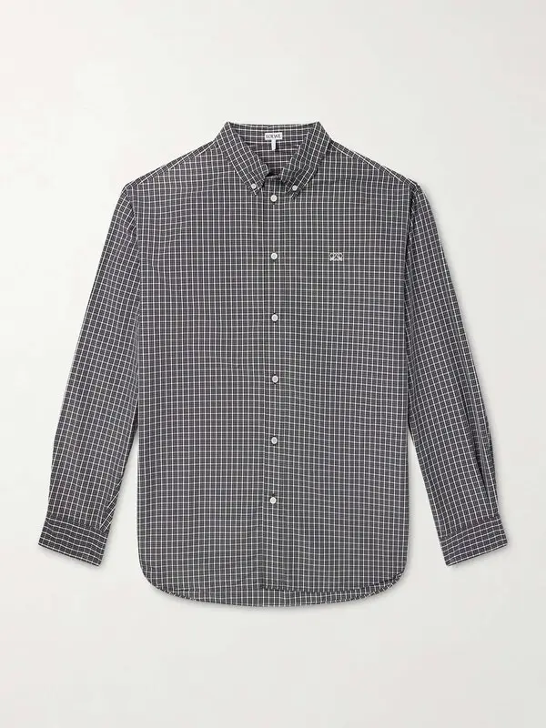 Loewe Logo-embroidered Checked Shirt