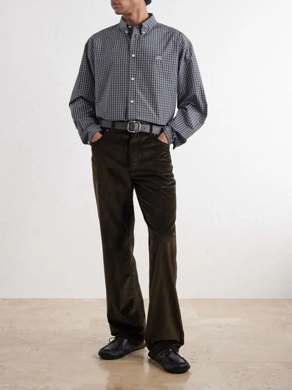 Loewe Logo-embroidered Checked Shirt