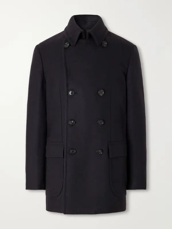 DE PETRILLO Double-breasted Virgin Wool Coat