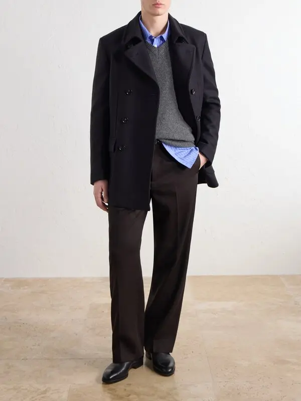DE PETRILLO Double-breasted Virgin Wool Coat