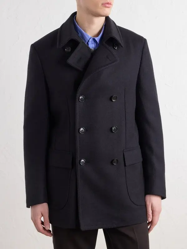 DE PETRILLO Double-breasted Virgin Wool Coat