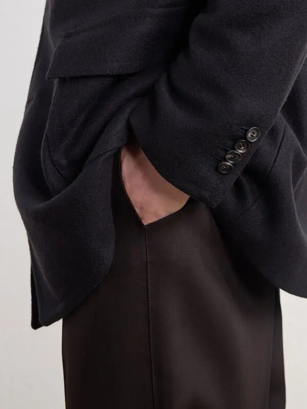 DE PETRILLO Double-breasted Virgin Wool Coat
