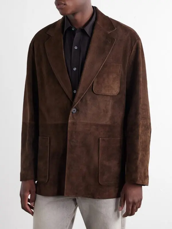 SSSTEIN Panelled Suede Blazer