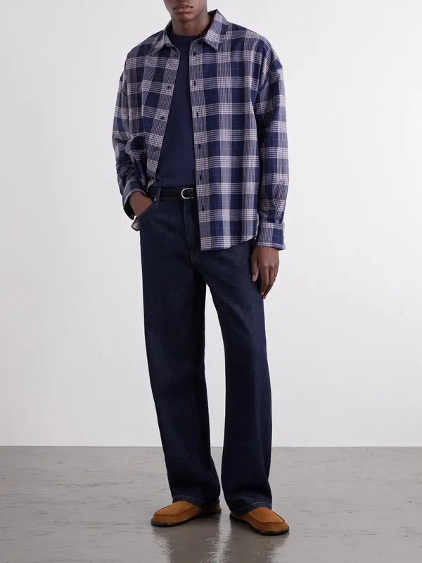THE ELDER STATESMAN Checked Cotton Shirt