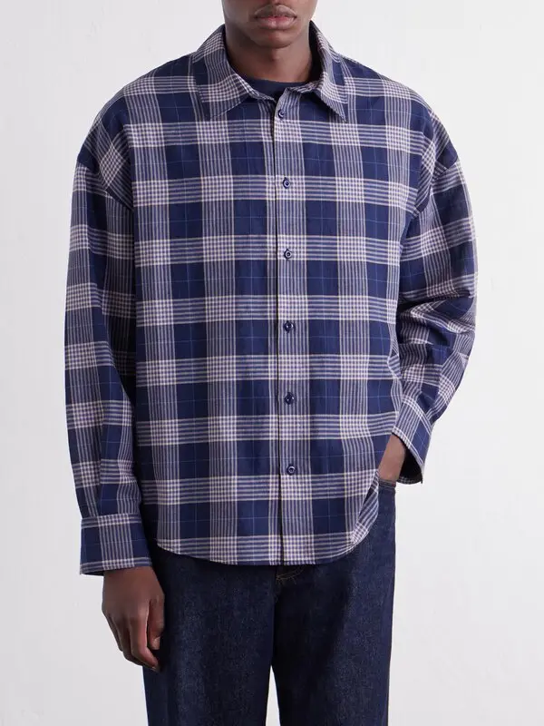 THE ELDER STATESMAN Checked Cotton Shirt