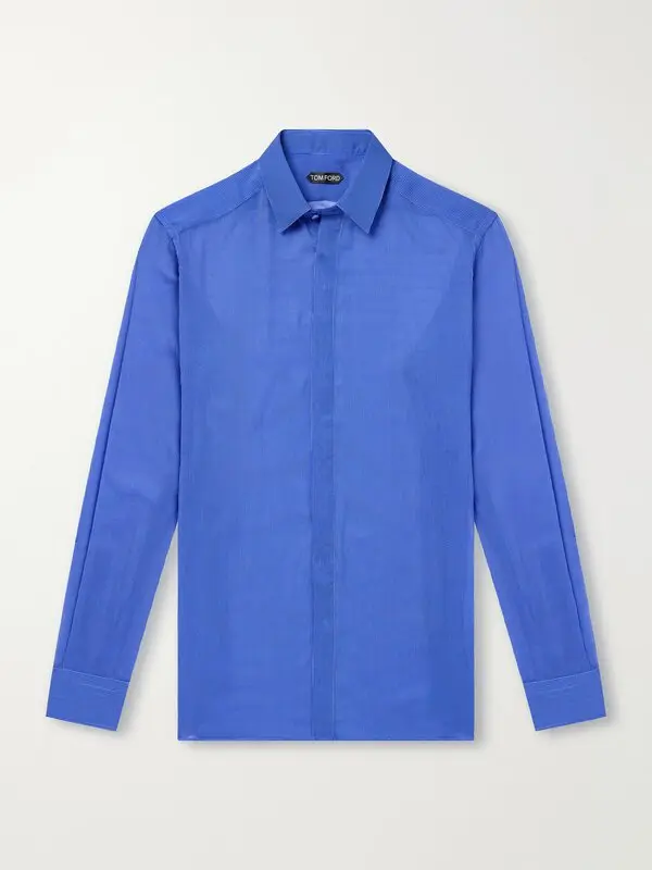 TOM FORD Micro-striped Silk-organza Shirt