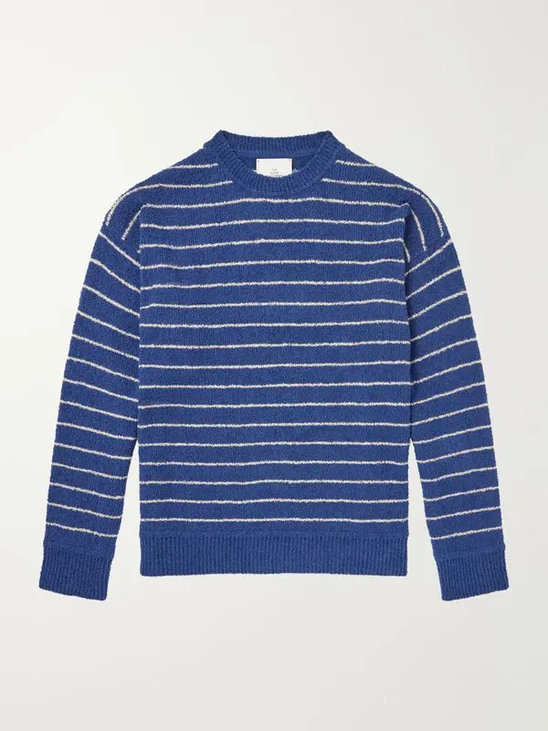 THE ELDER STATESMAN Eyelash Striped Cotton-blend Sweatshirt