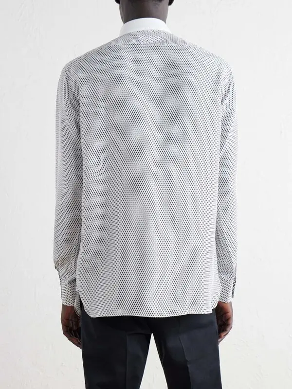 TOM FORD Printed Silk-satin Shirt