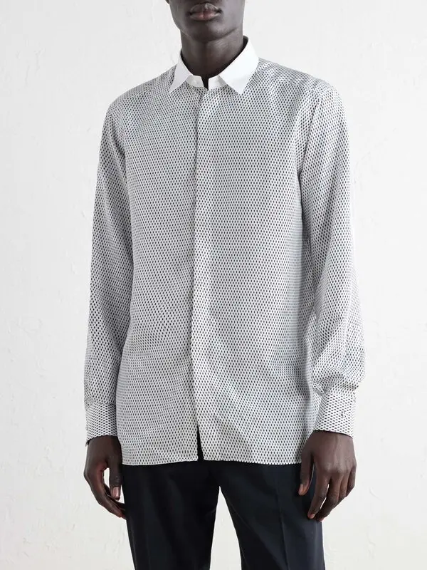 TOM FORD Printed Silk-satin Shirt