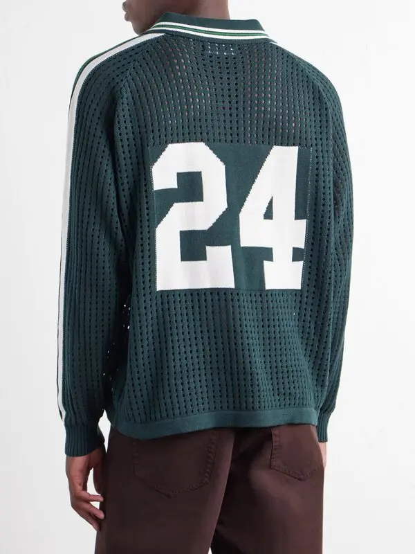 NAHMIAS Logo-jacquard Open-knit Cotton-jersey T-shirt