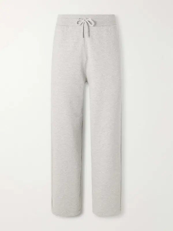AMI Paris Straight-leg Cotton-blend Jersey Sweatpants