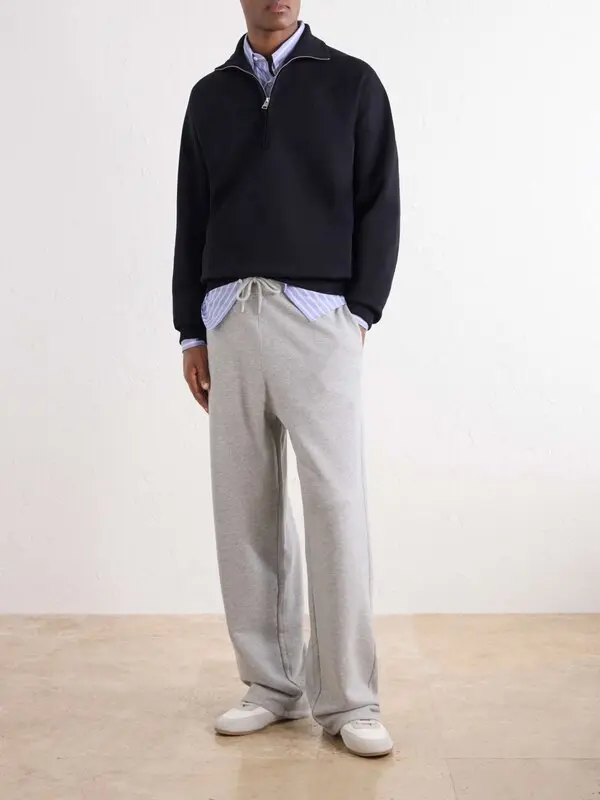 AMI Paris Straight-leg Cotton-blend Jersey Sweatpants