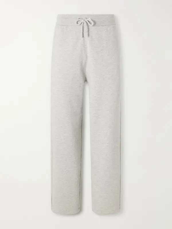 AMI Paris Straight-leg Cotton-blend Jersey Sweatpants - Gray