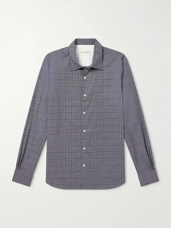 Officine Générale Giacomo Checked Cotton Shirt - Gray