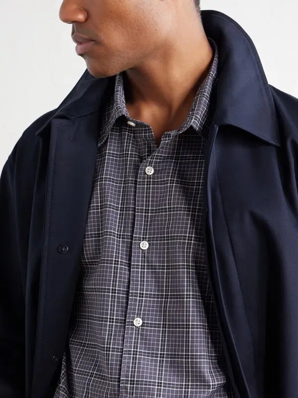 Officine Générale Giacomo Checked Cotton Shirt - Gray