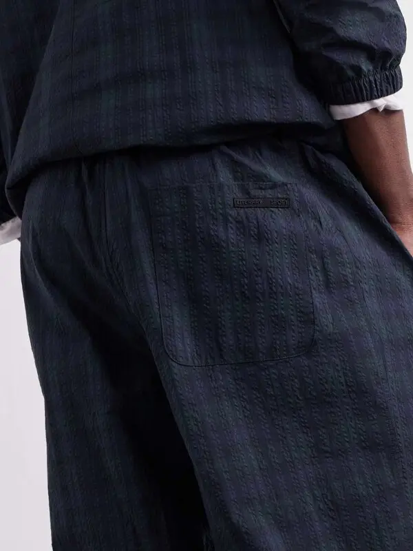 Literary Sport Nelson Straight-leg Drawstring Checked Seersucker Trousers