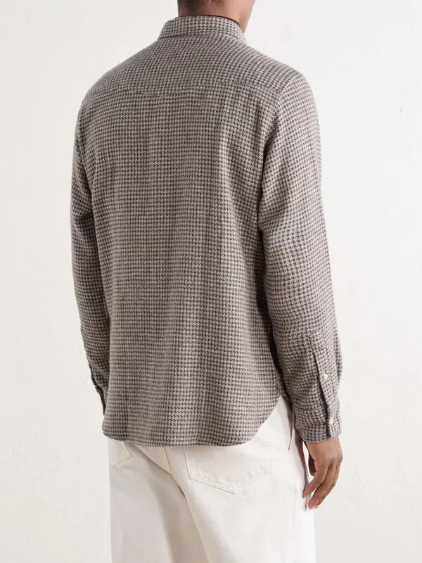 Officine Générale Giacomo Houndstooth Cotton-flannel Shirt