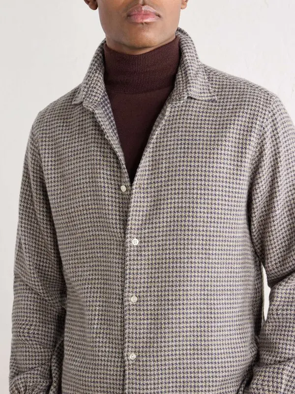 Officine Générale Giacomo Houndstooth Cotton-flannel Shirt