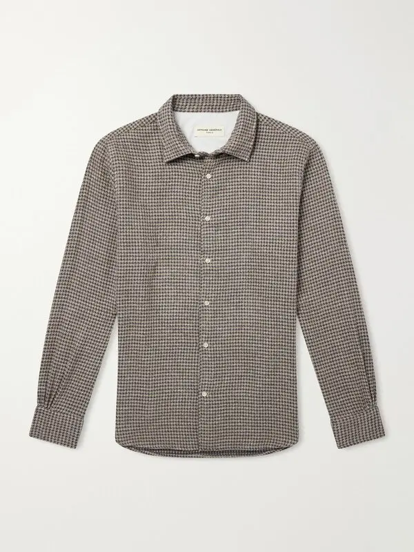Officine Générale Giacomo Houndstooth Cotton-flannel Shirt