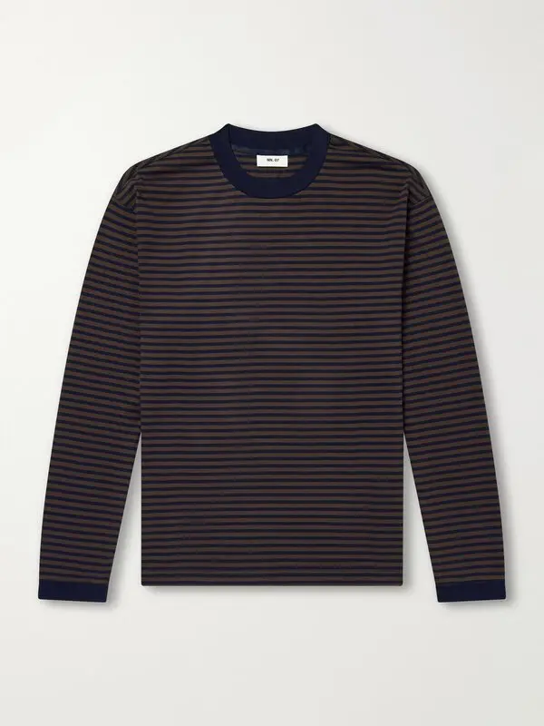 Nn07 Lionel 30040 Striped Organic Cotton-jersey T-shirt