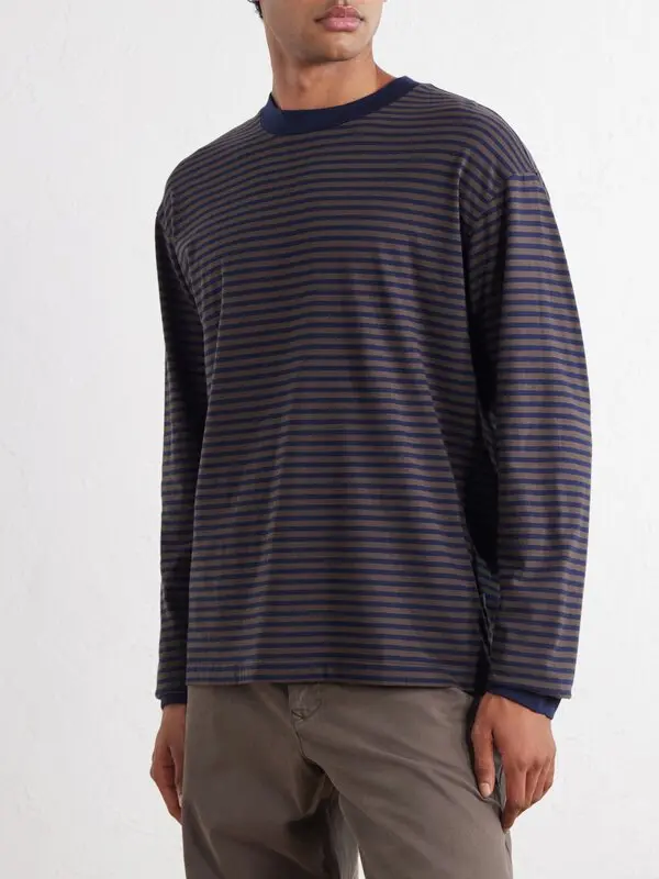 Nn07 Lionel 30040 Striped Organic Cotton-jersey T-shirt