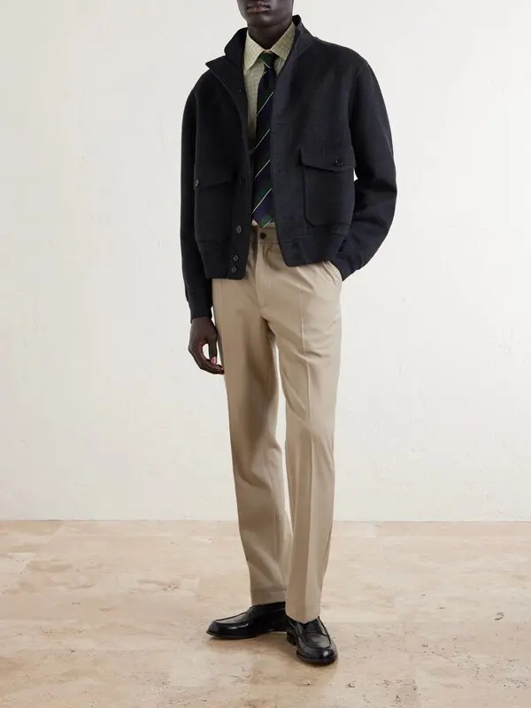 Dunhill Cashmere And Wool-blend Bomber Jacket - Gray
