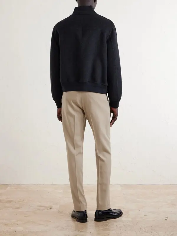 Dunhill Cashmere And Wool-blend Bomber Jacket - Gray