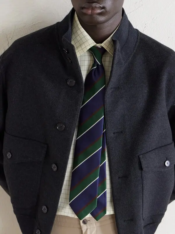 Dunhill Cashmere And Wool-blend Bomber Jacket - Gray