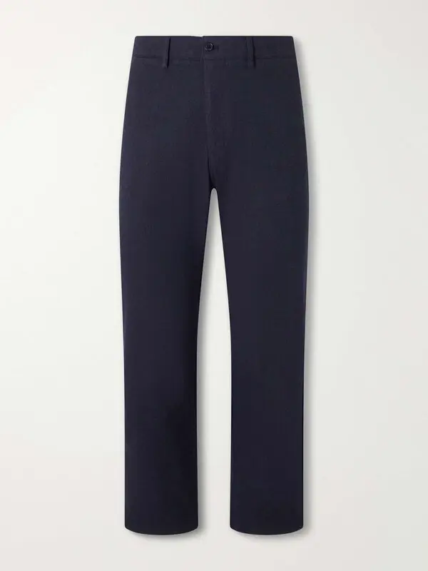 Nn07 Aden 1067 Straight-leg Recycled Grain De Poudre Trousers - Navy
