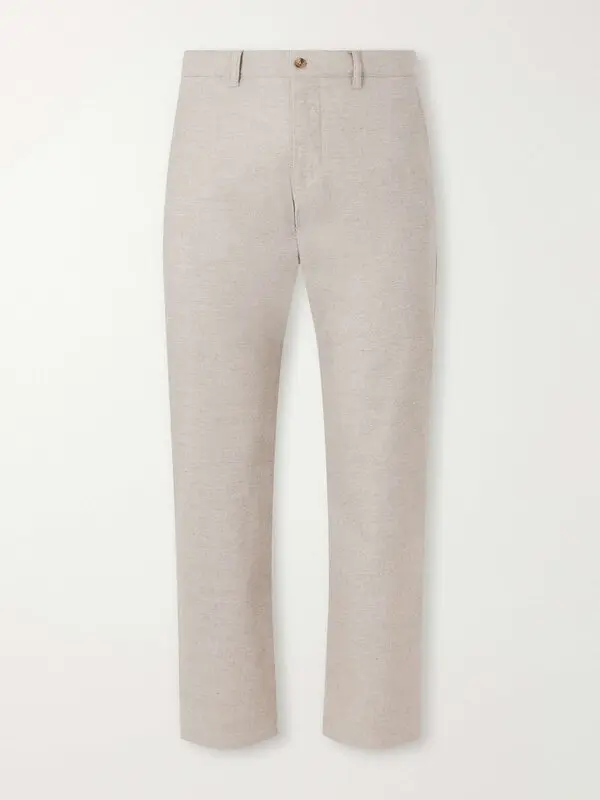 Nn07 Aden 1067 Straight-leg Recycled Grain De Poudre Trousers