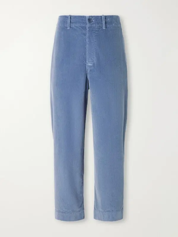 CASEY CASEY Albello Straight-leg Cotton-corduroy Trousers - Blue