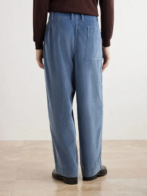 CASEY CASEY Albello Straight-leg Cotton-corduroy Trousers - Blue