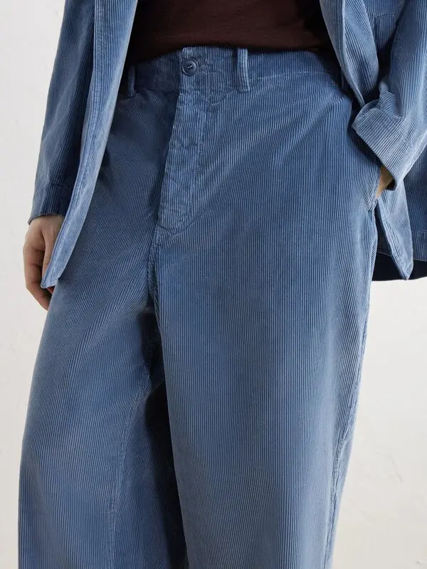 CASEY CASEY Albello Straight-leg Cotton-corduroy Trousers - Blue