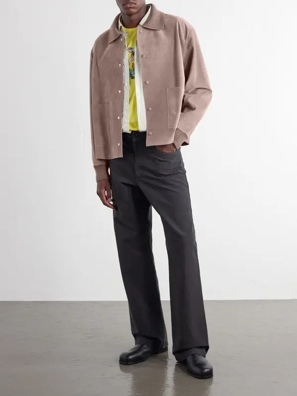 JW Anderson Wool-trimmed Suede Jacket - Brown