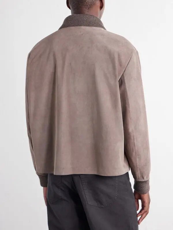 JW Anderson Wool-trimmed Suede Jacket - Brown