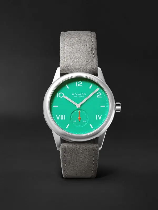NOMOS GLASHUTTE Club Campus 38.5 Hand-wound Stainless Steel And Alcantara® Watch - Green