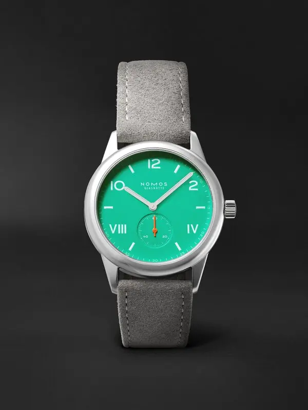 NOMOS GLASHUTTE Club Campus 38.5 Hand-wound Stainless Steel And Alcantara® Watch - Green