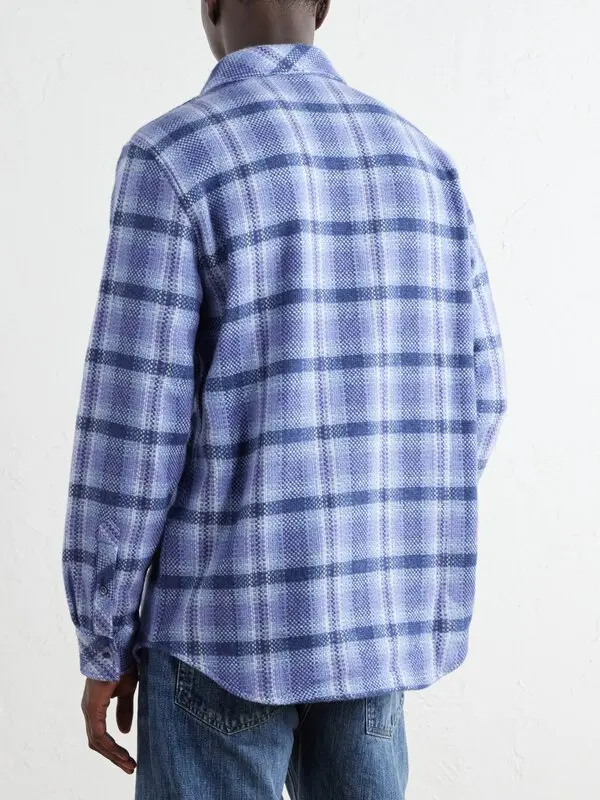 GOD'S TRUE CASHMERE Checked Cashmere Shirt - Blue