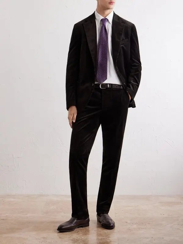 DE PETRILLO Straight-leg Cotton-blend Corduroy Trousers