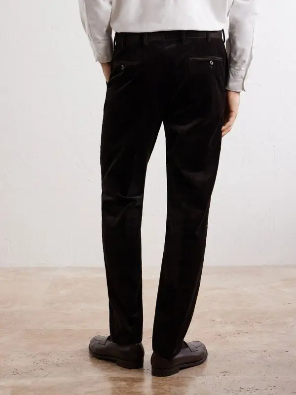 DE PETRILLO Straight-leg Cotton-blend Corduroy Trousers