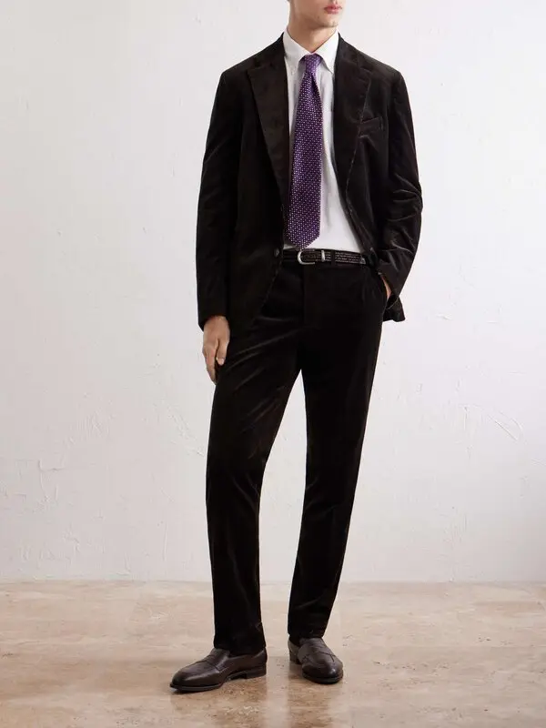 DE PETRILLO Straight-leg Cotton-blend Corduroy Trousers