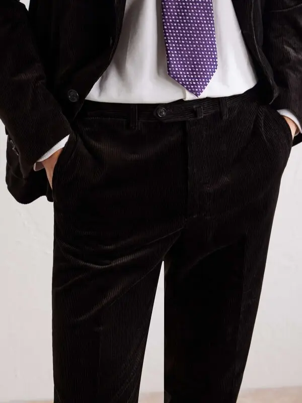 DE PETRILLO Straight-leg Cotton-blend Corduroy Trousers