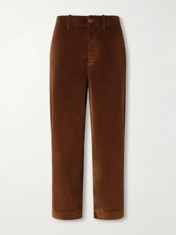 CASEY CASEY Albello Straight-leg Cotton-corduroy Trousers - Brown