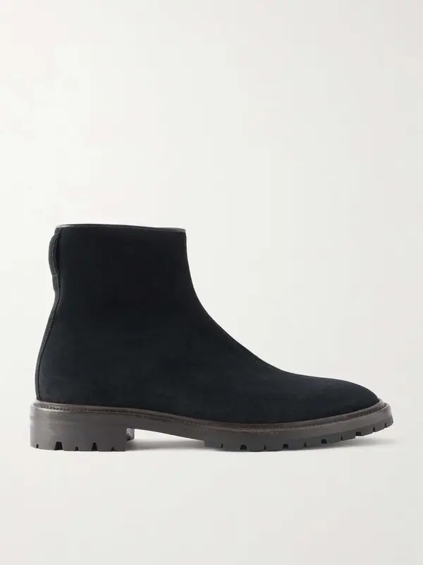 THE ROW Moto Suede Chelsea Boots - Black