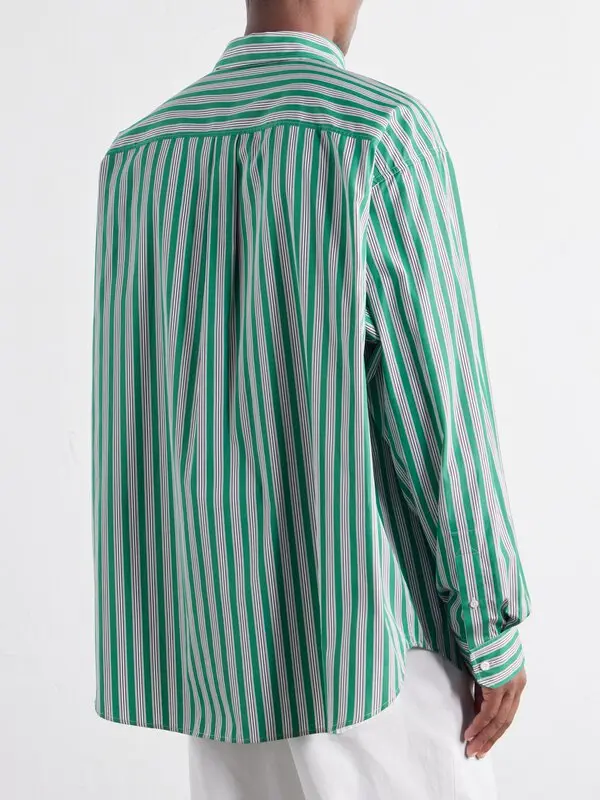 Loewe Striped Cotton-poplin Shirt - Green