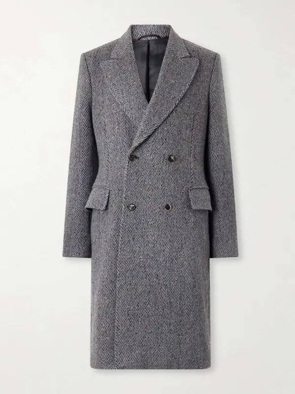Gabriela Hearst Mcaffrey Double-breasted Wool And Cashmere-blend Herringbone Coat