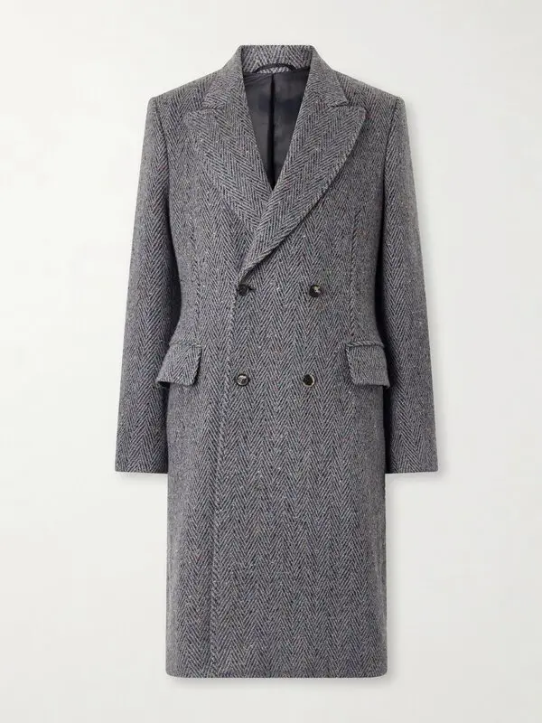 Gabriela Hearst Mcaffrey Double-breasted Wool And Cashmere-blend Herringbone Coat