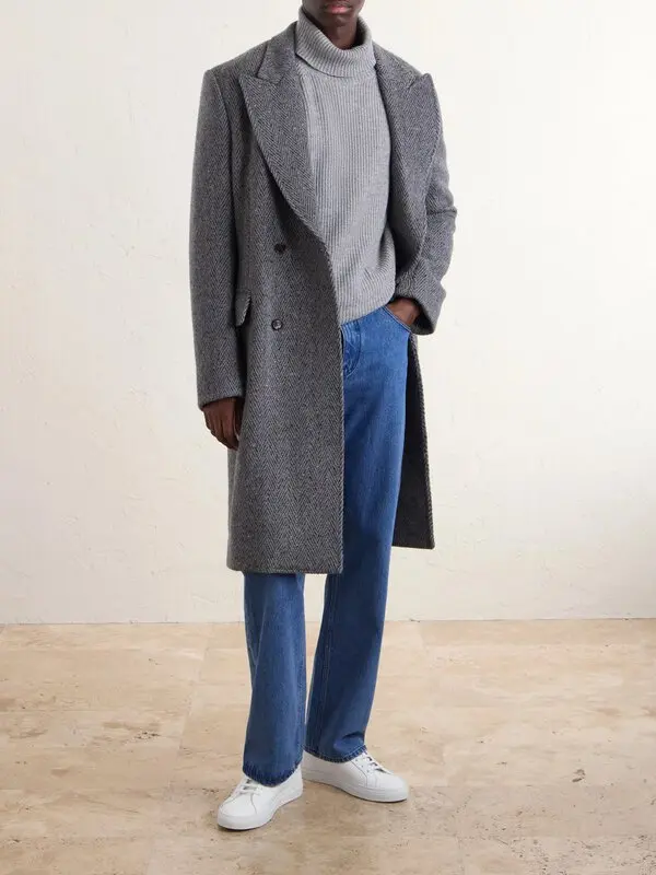 Gabriela Hearst Mcaffrey Double-breasted Wool And Cashmere-blend Herringbone Coat