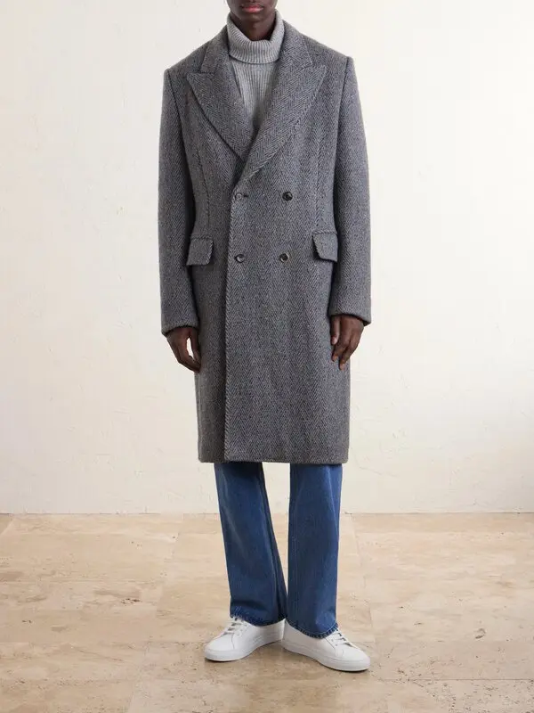Gabriela Hearst Mcaffrey Double-breasted Wool And Cashmere-blend Herringbone Coat